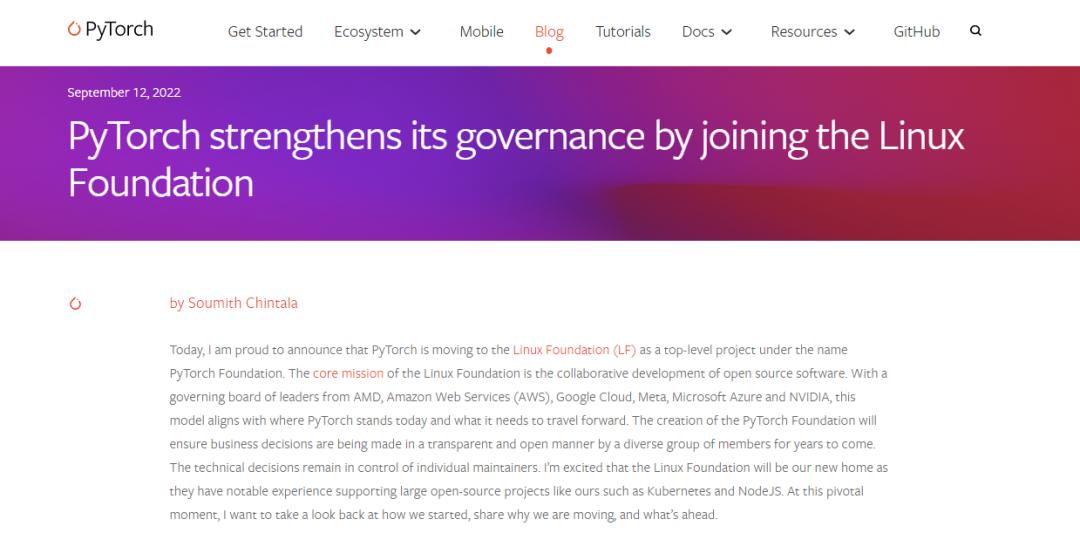 PyTorch正式加入Linux基金会，Linux基金会多了一把“瑞士军刀”？