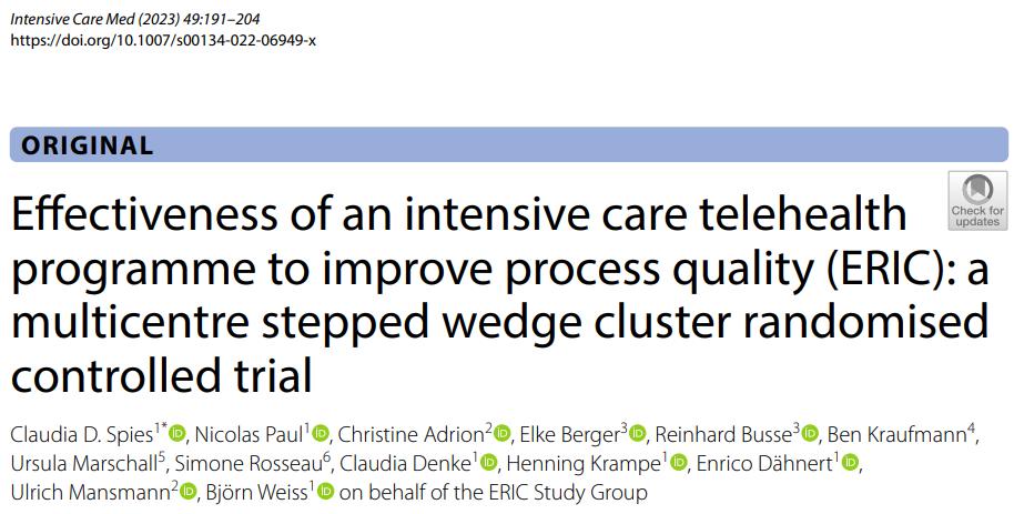 重症监护远程医疗改进计划提高过程质量的有效性（ERIC）_澎湃号·湃客_澎湃新闻-The Paper