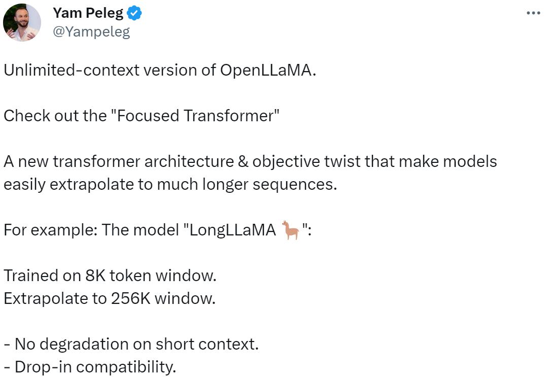将上下文长度扩展到256k，无限上下文版本的LongLLaMA来了？_澎湃号·湃客_澎湃新闻-The Paper