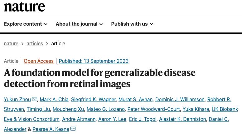 Nature：周玉昆等开发新型AI基础模型，从视网膜图像预测多种疾病_澎湃号·湃客_澎湃新闻-The Paper